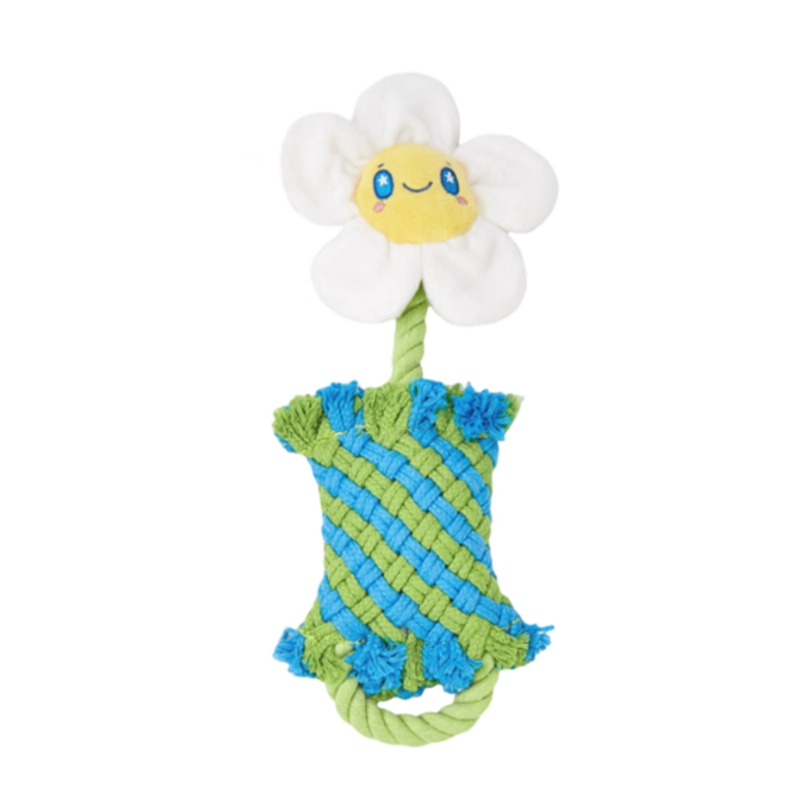 Cute Dog Knot Chew Toy, Bite-Resistant Cotton Rope & Plush Squeaky Pet ...