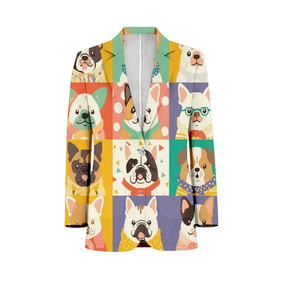 Cute Dog Mens Suits Shawl Collar Slim Fit Suit Mens Groom Jacket ...