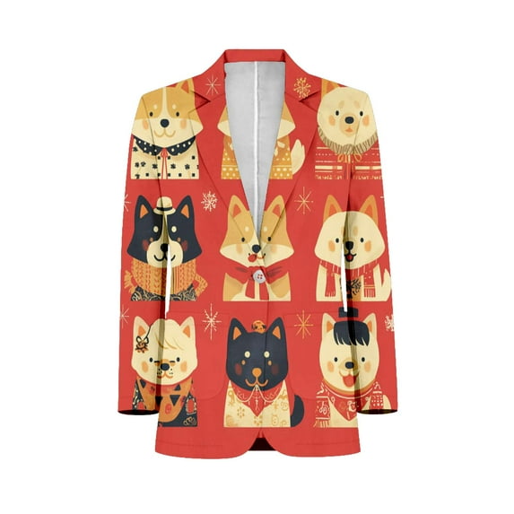 Cute Dog Mens Suits Shawl Collar Slim Fit Suit Mens Groom Jacket ...