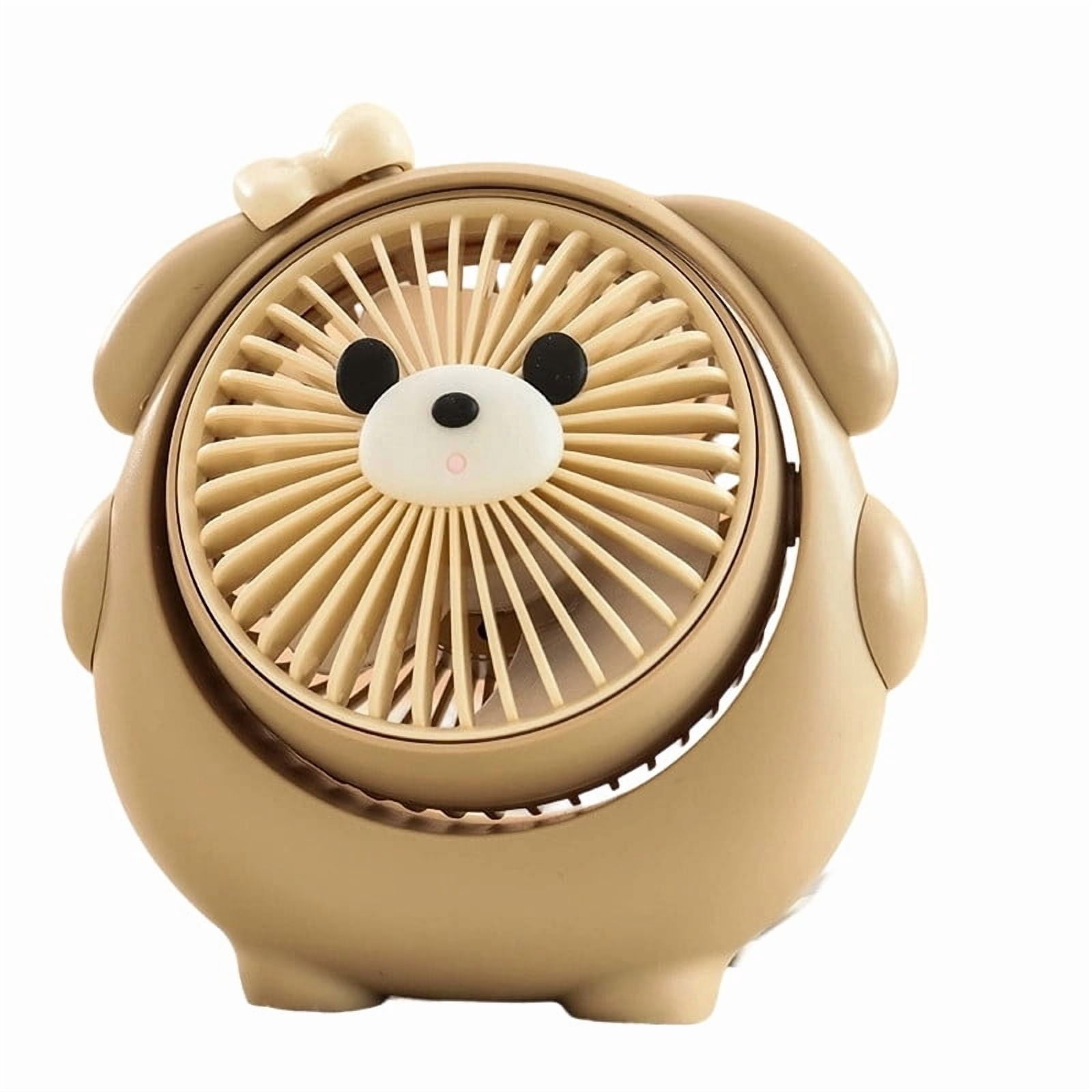 Cute Dog Mini Portable Fan, USB Rechargeable 3-Speed Personal Desk Fan ...