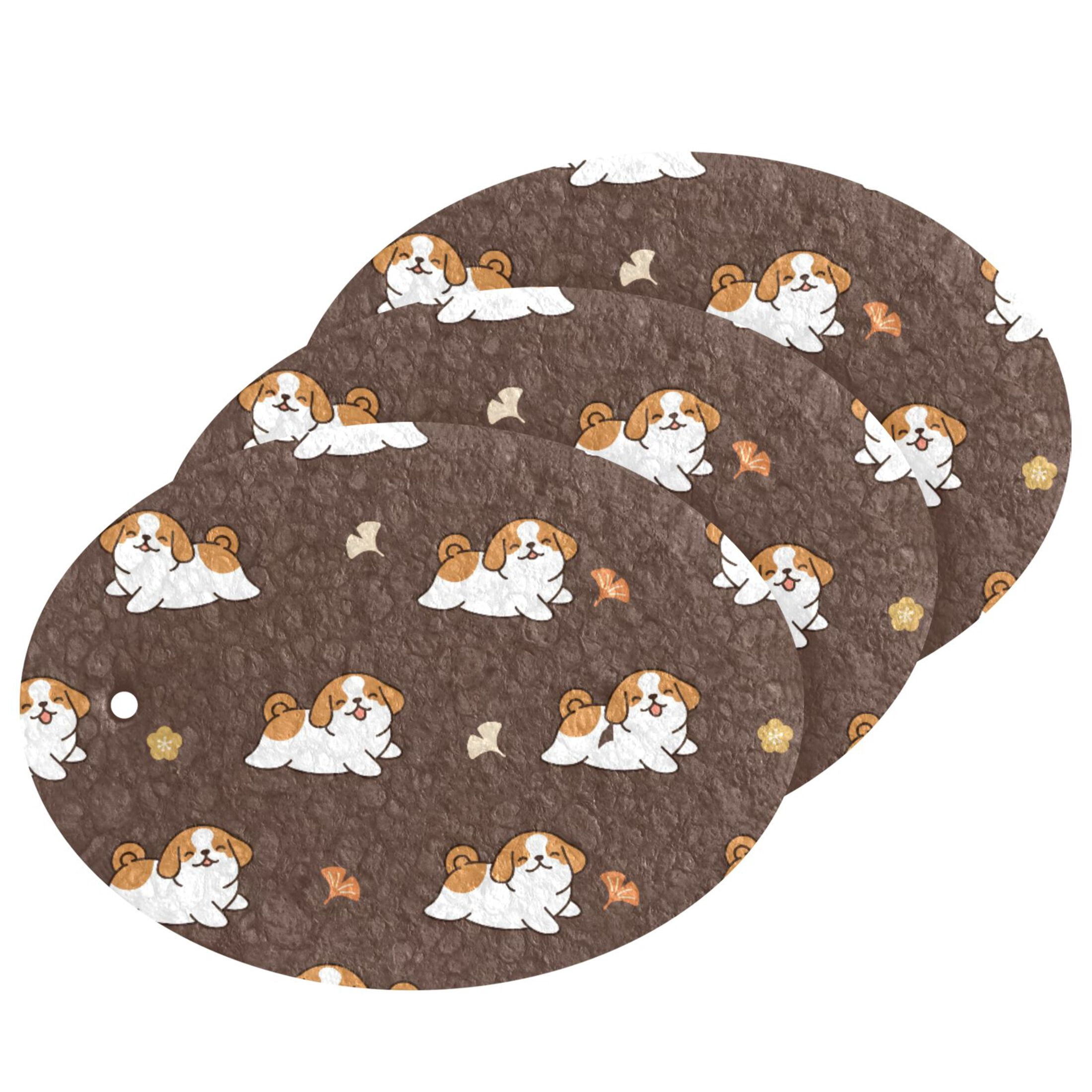 Cute Dog Pattern Cellulose Cleaning Sponge Set 3 Pack Compressed ...