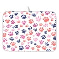 Cute Dog Paw Print Drying Dish Mat Quick Drying Absorbent Soft Durable ...