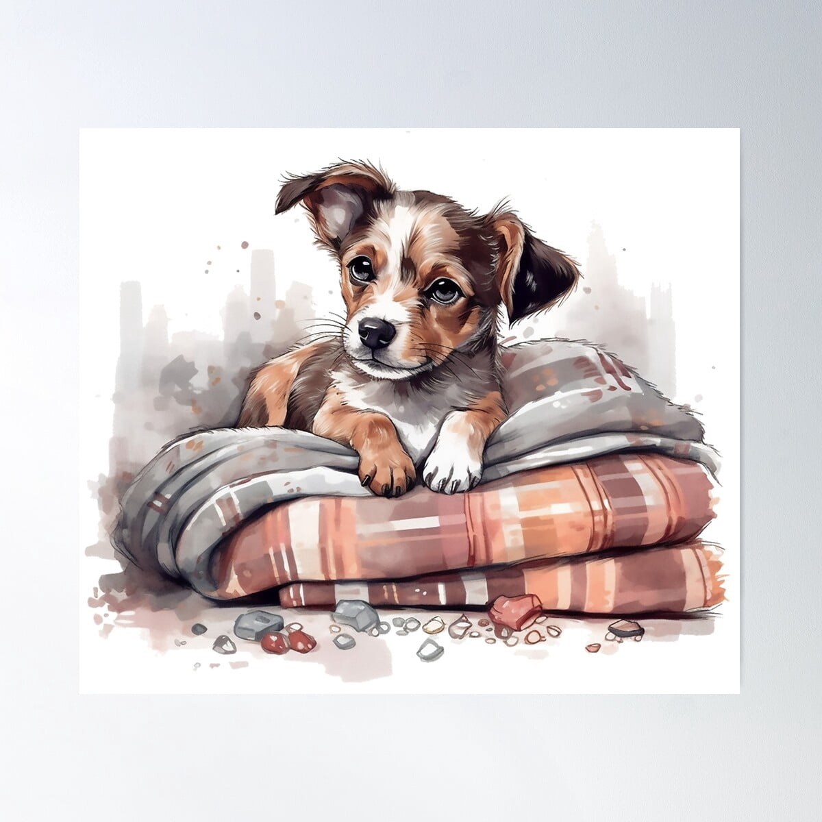 Cute Dog Poster Wall Art, Modern Wall Decor For Living Room Bedroom ...