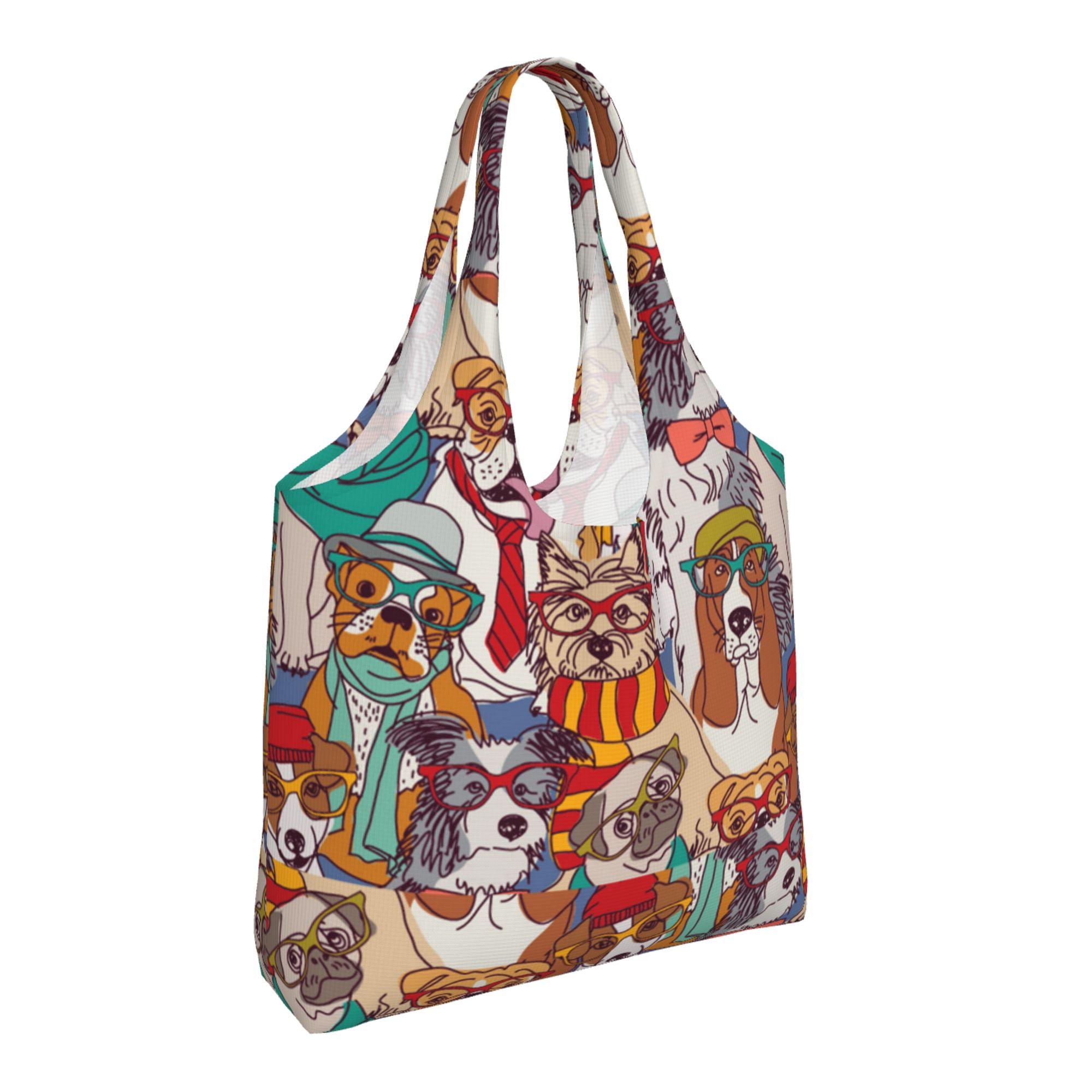 Cute Dog Pug Puppy Canvas Tote Pocket For Women,Totes Bag With Pattern ...