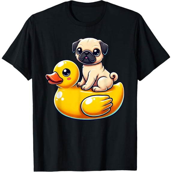 Cute Dog Pug Rubber Duck Men Women T-Shirt Tee - Walmart.com