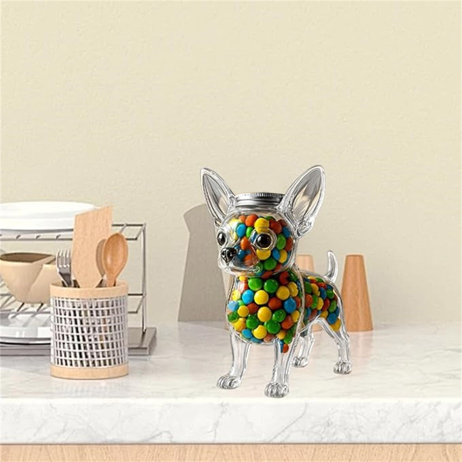 Cute Dog-Shaped Candy Jar, Airtight Transparent Storage Container for ...