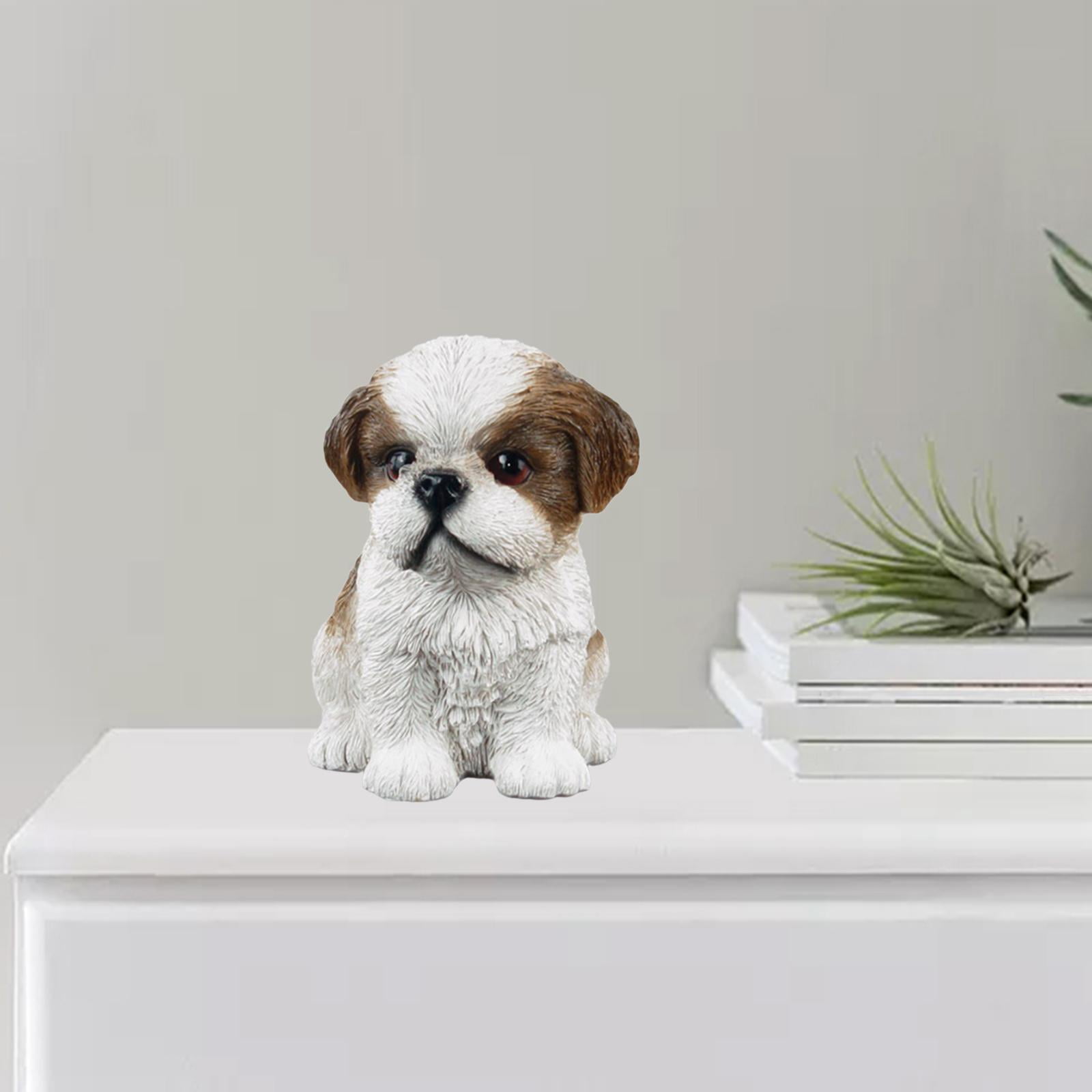 Cute Dog Statue Decorative Resin Crafts Tabletop Living Room Figurine ...