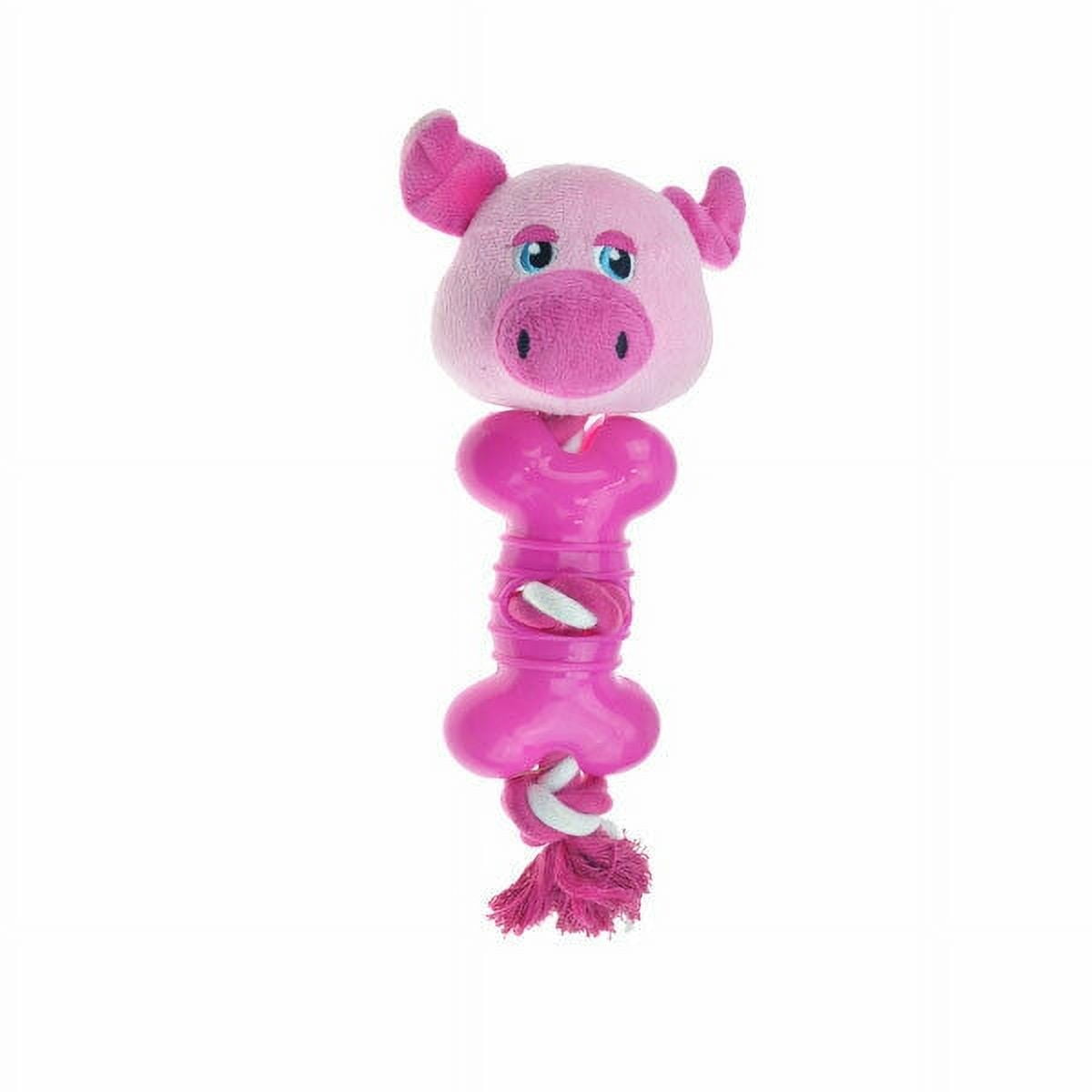 Cute Dog Toys Knotted Rope Bone Plush Tug Choose Cow Duck or Pig ...