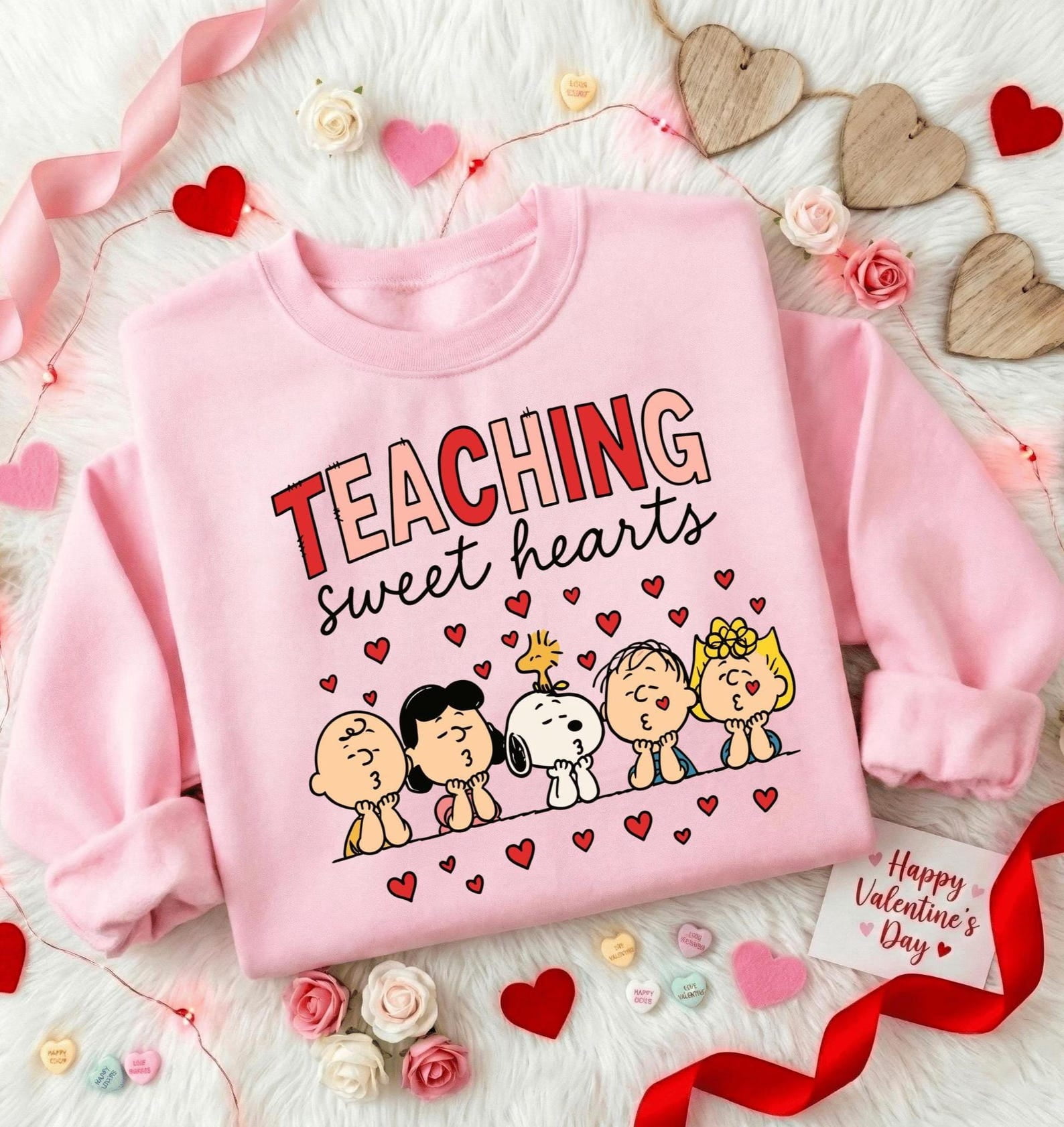 Cute Dog Valentine Teacher Sweatshirt, Dog & Friends Valentine Day ...