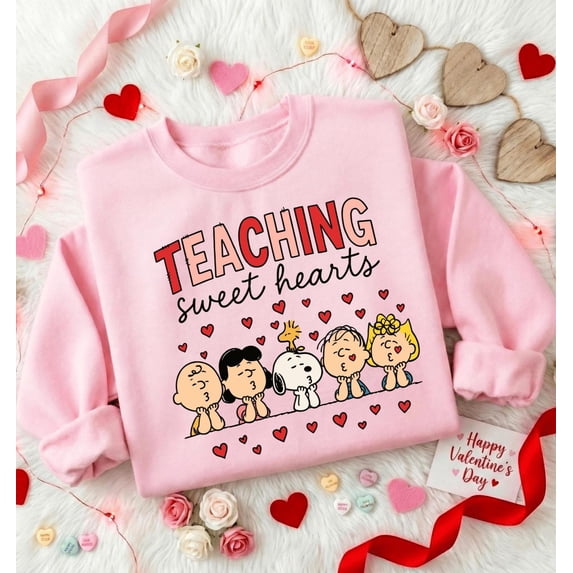 Cute Dog Valentine Teacher Sweatshirt, Dog & Friends Valentine Day ...