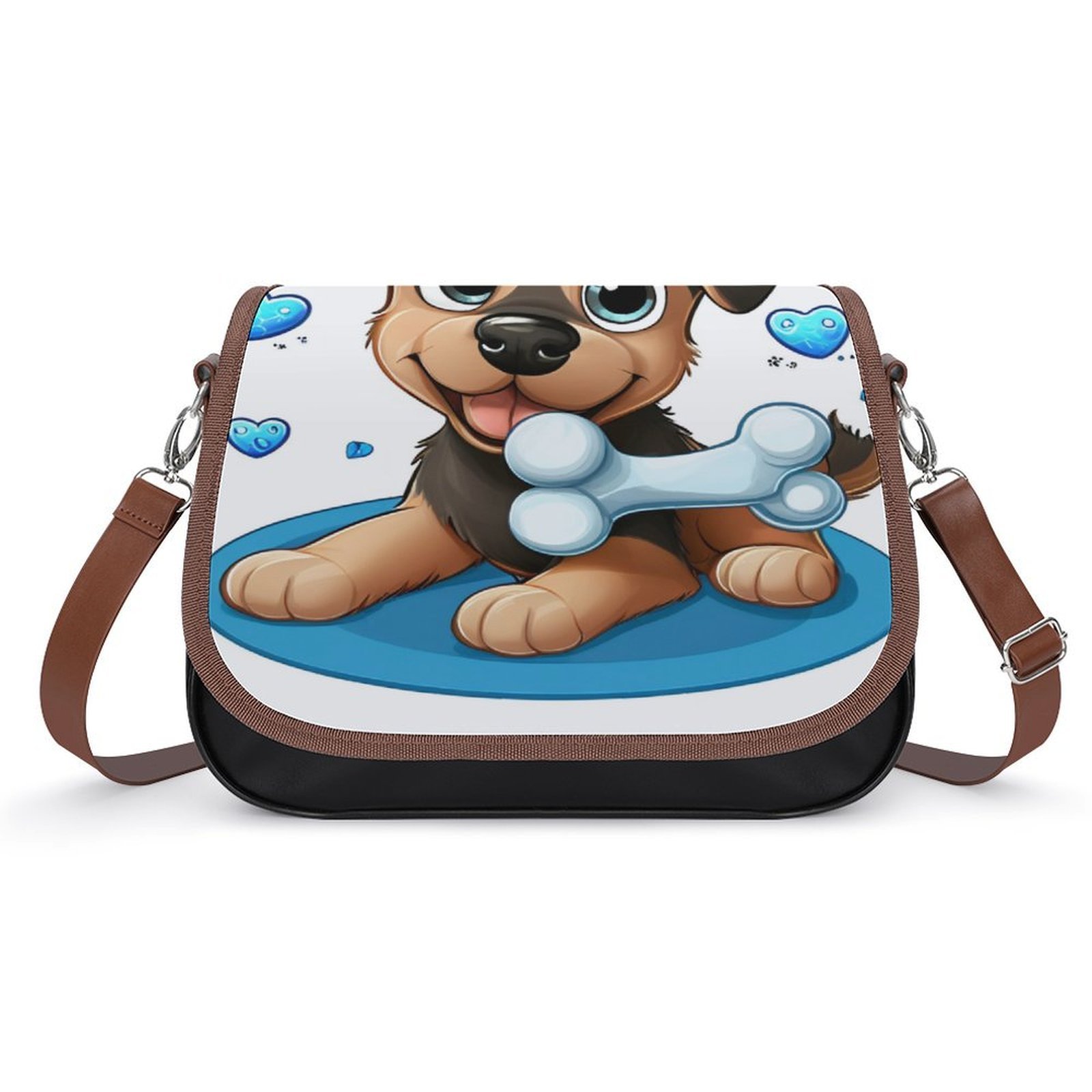 Cute Dog With Bone Vintage Crossbody Bag For Women Medium Leather Hobo ...