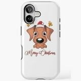 Cute Dog With Christmas Hat Case for iPhone 11 12 13 14 15 16 17 Pro ...