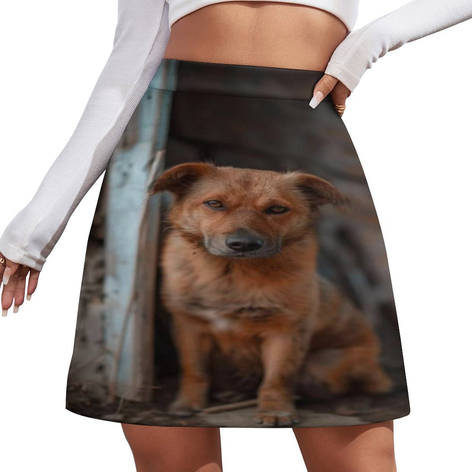 Cute Dog Women's High Waist Skirt Stretchy Casual Mini Skirt - Walmart.com