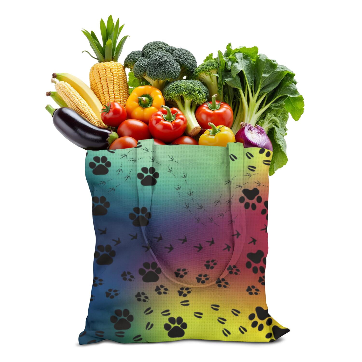 Cute Dog and Bone Canvas Bag – Adorable Puppy Pattern Reusable Tote for ...