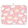 Cute Dog and Bones Drying Dish Mat Quick Drying Absorbent Soft Durable ...