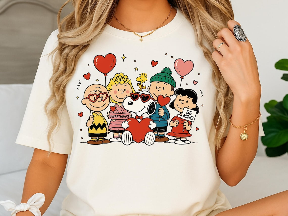 Cute Dog and Friends Valentine Sweetheart Graphic T-Shirt, - Walmart.com