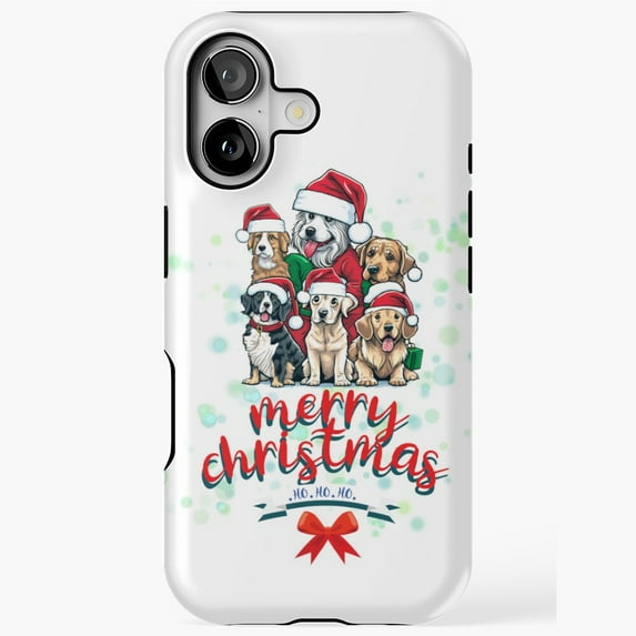 Cute Dog in Red Hat Merry Holiday Cartoon Phone Case for iPhone 17 ...