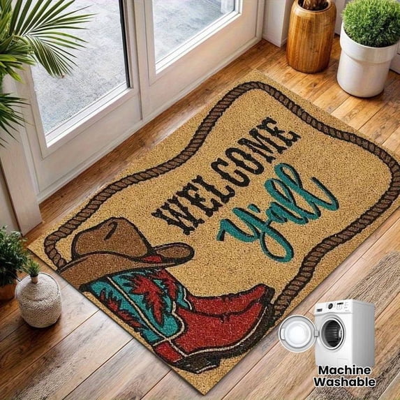 Cute Dog with Glasses & Beret Bath Mat, 2D Flat Funny Puppy Floor Rug ...
