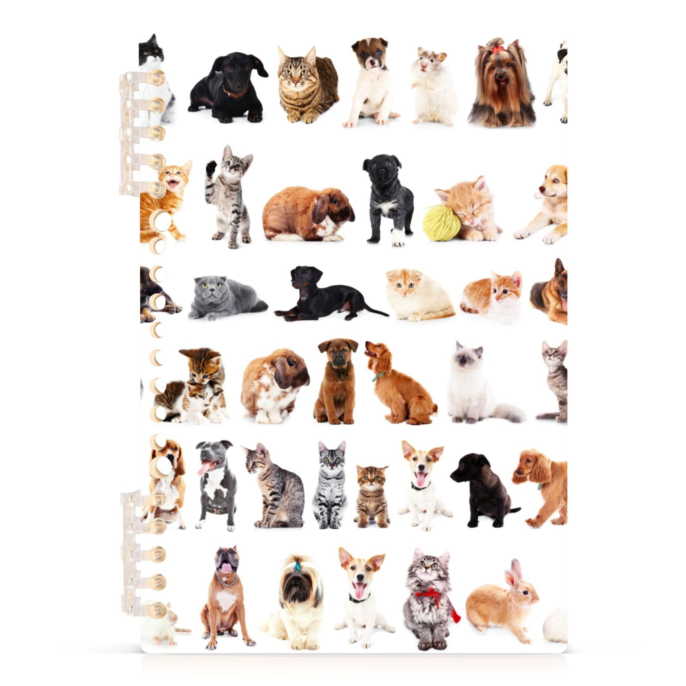 Cute Dogs Cats Rabbits Spiral Journal Notebook College Ruled Notebook 8 ...