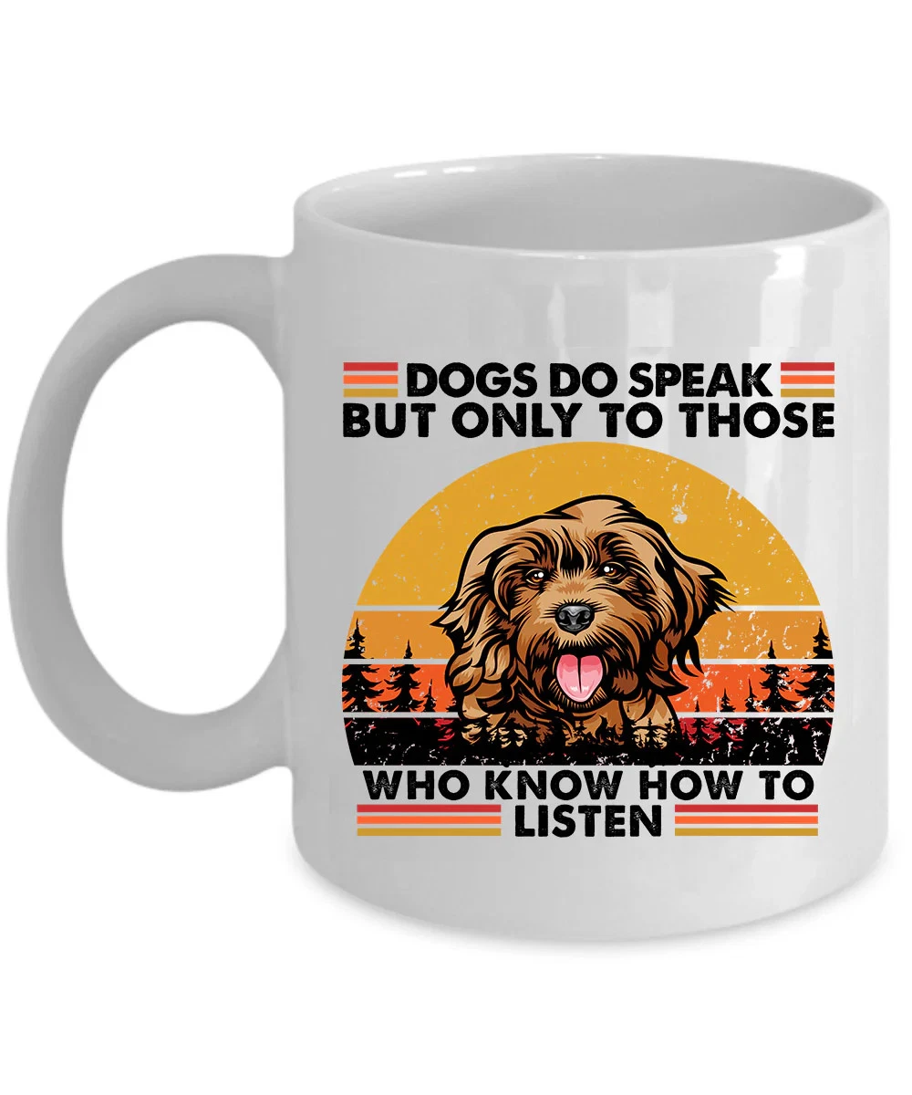 Cute Dogs Do Speak Coffee Mug Funny Cockapoo Dog Retro Cup Gift Puppy ...