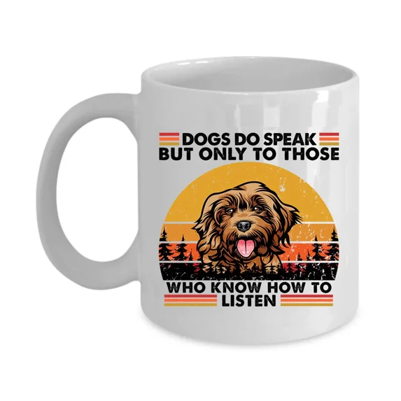 Cute Dogs Do Speak Coffee Mug Funny Cockapoo Dog Retro Cup Gift Puppy ...