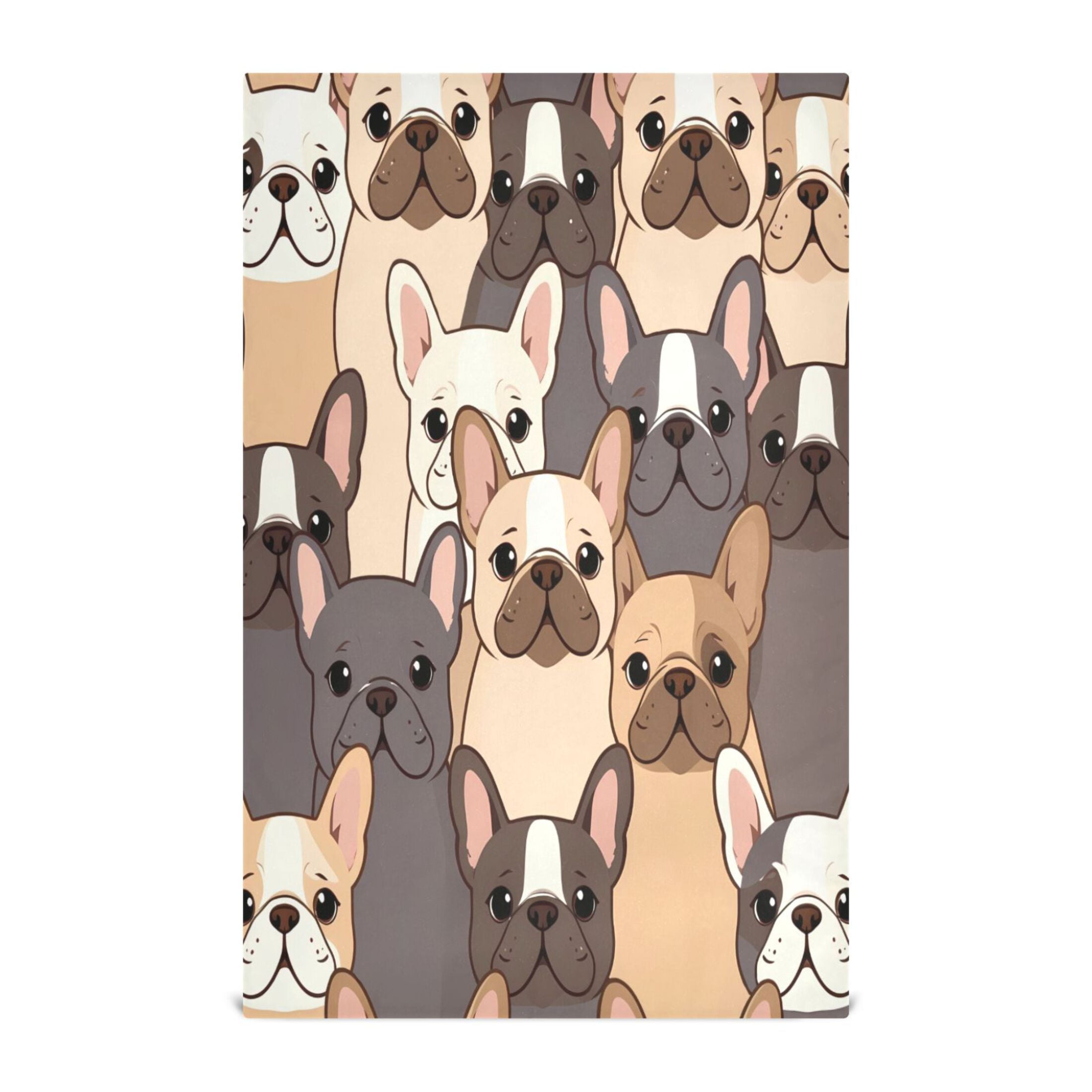 Cute Dogs Frenchie Kitchen Towels Dishcloth Decorative Waffle Towels ...