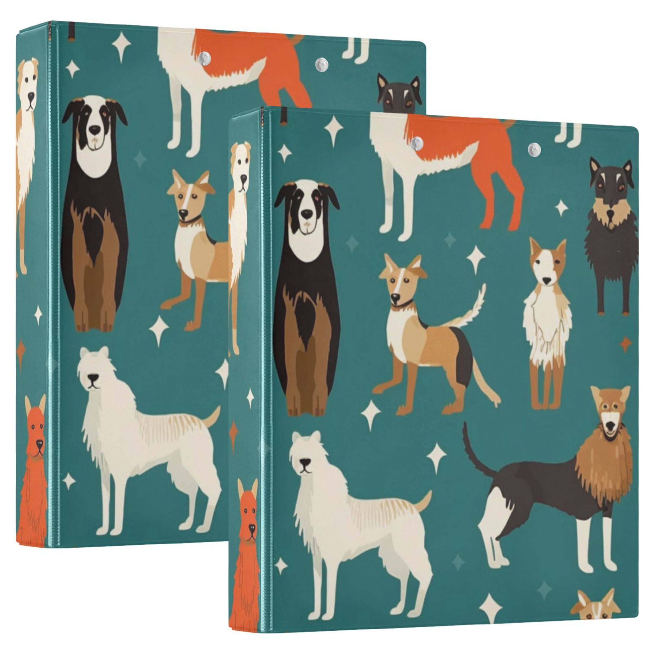 Cute Dogs Hardcover 3 Ring Binder 1.5 inch Round Rings with Interior ...
