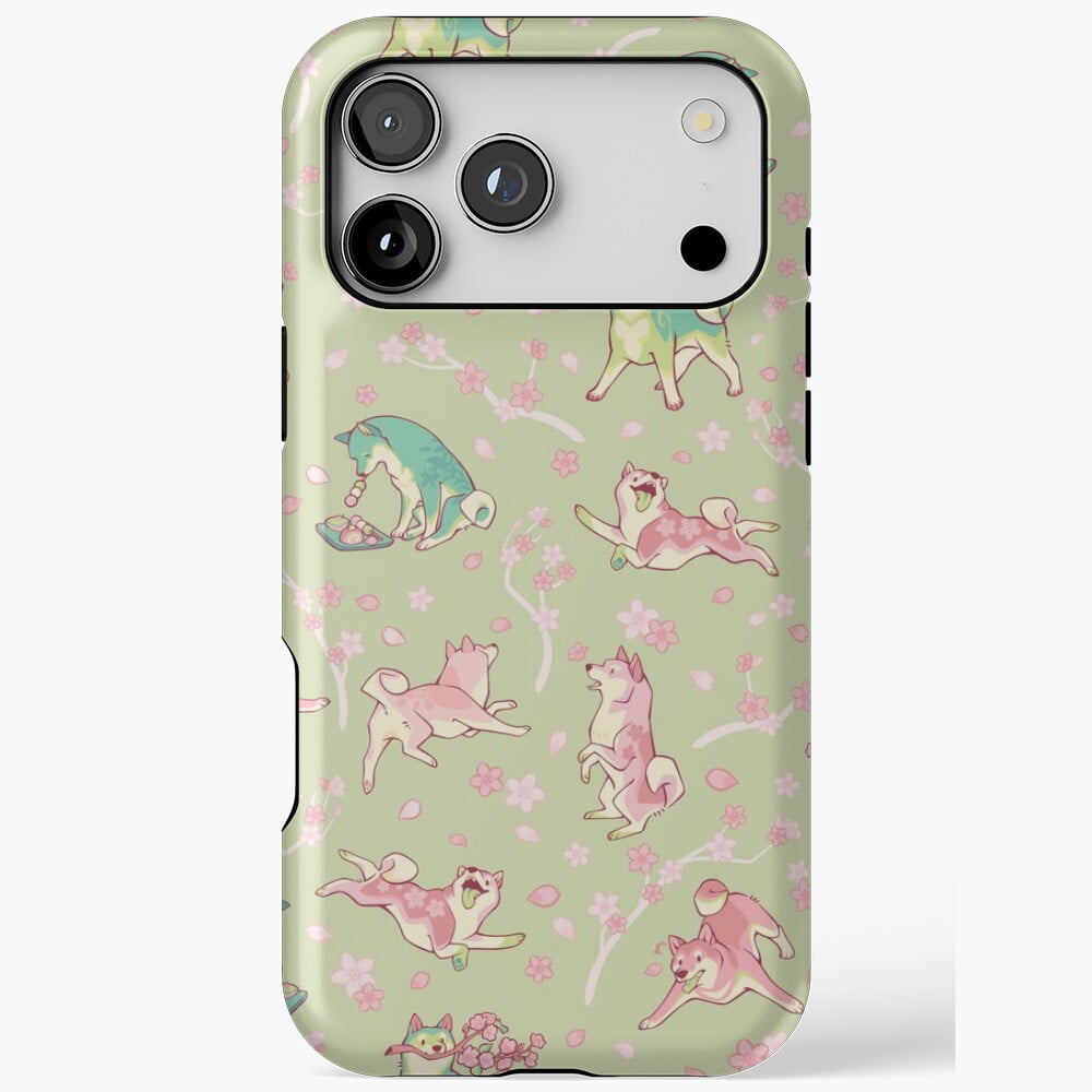 Cute Dogs In Matcha Bubble Tea Art iPhone Case 17 16 15 14 13 12 11 Pro ...