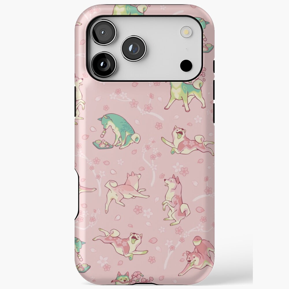 Cute Dogs In Strawberry Bubble Tea iPhone Case 17 to 11 Pro Max ...