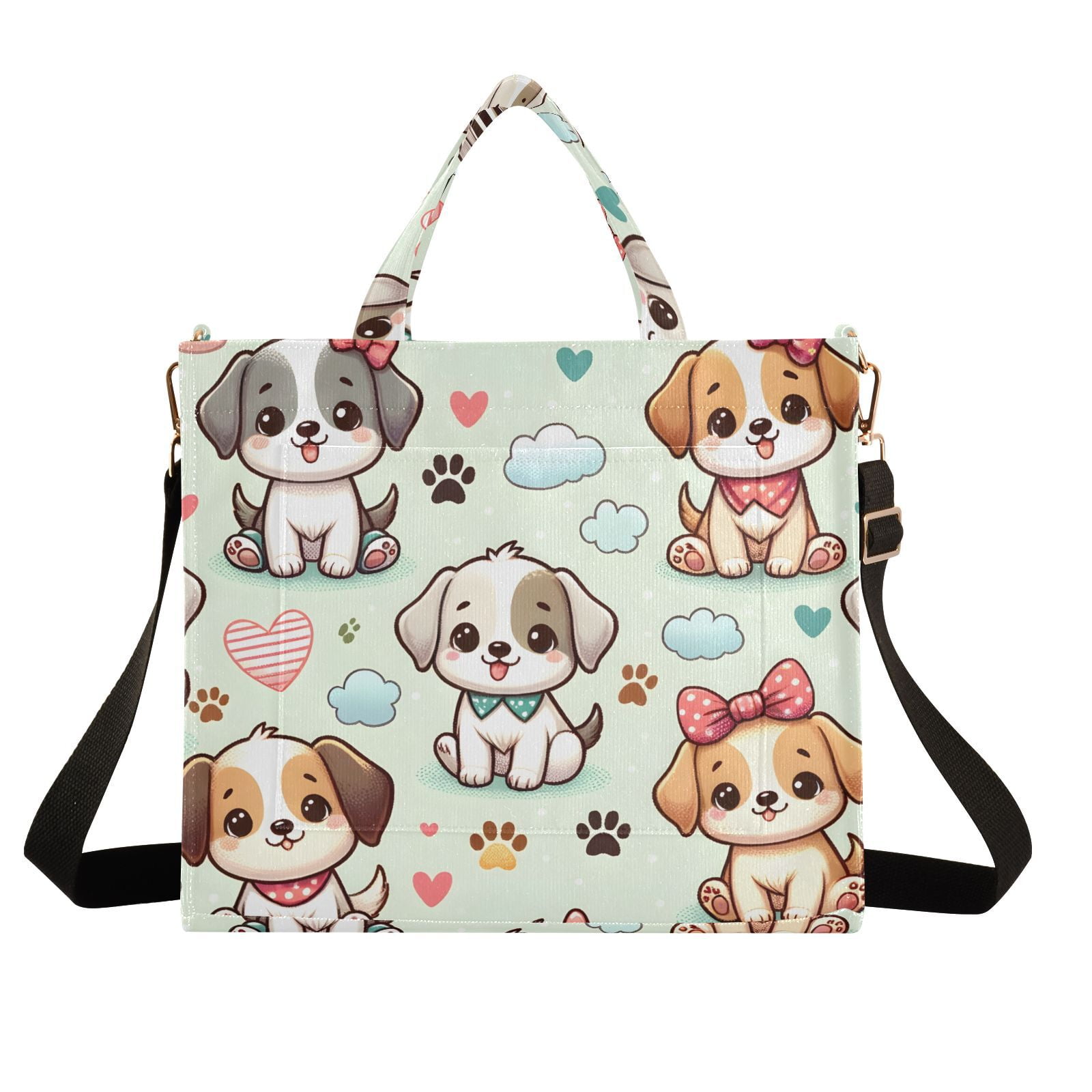 Cute Dogs and Claws Corduroy Tote Bag Handbag Large Messenger Bag ...