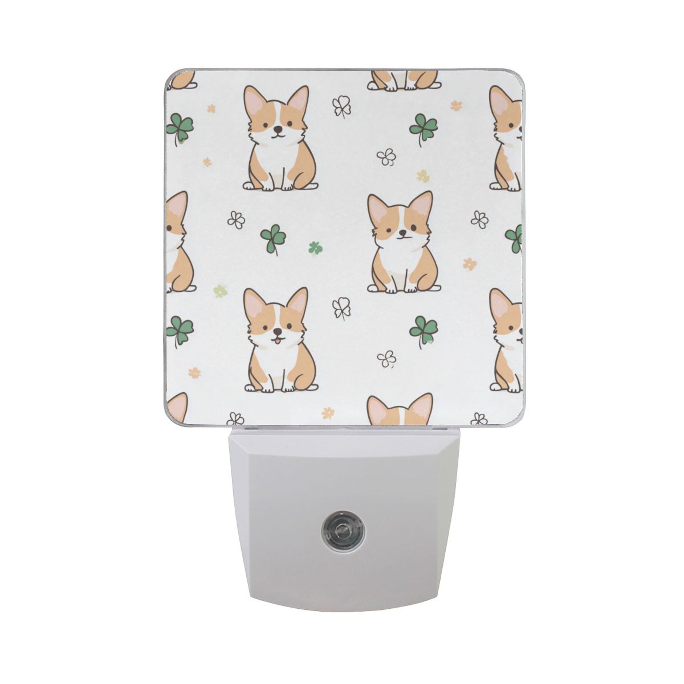 Cute Dogs and Clover Patterns LED Night Light with Smart Sensor Plug ...