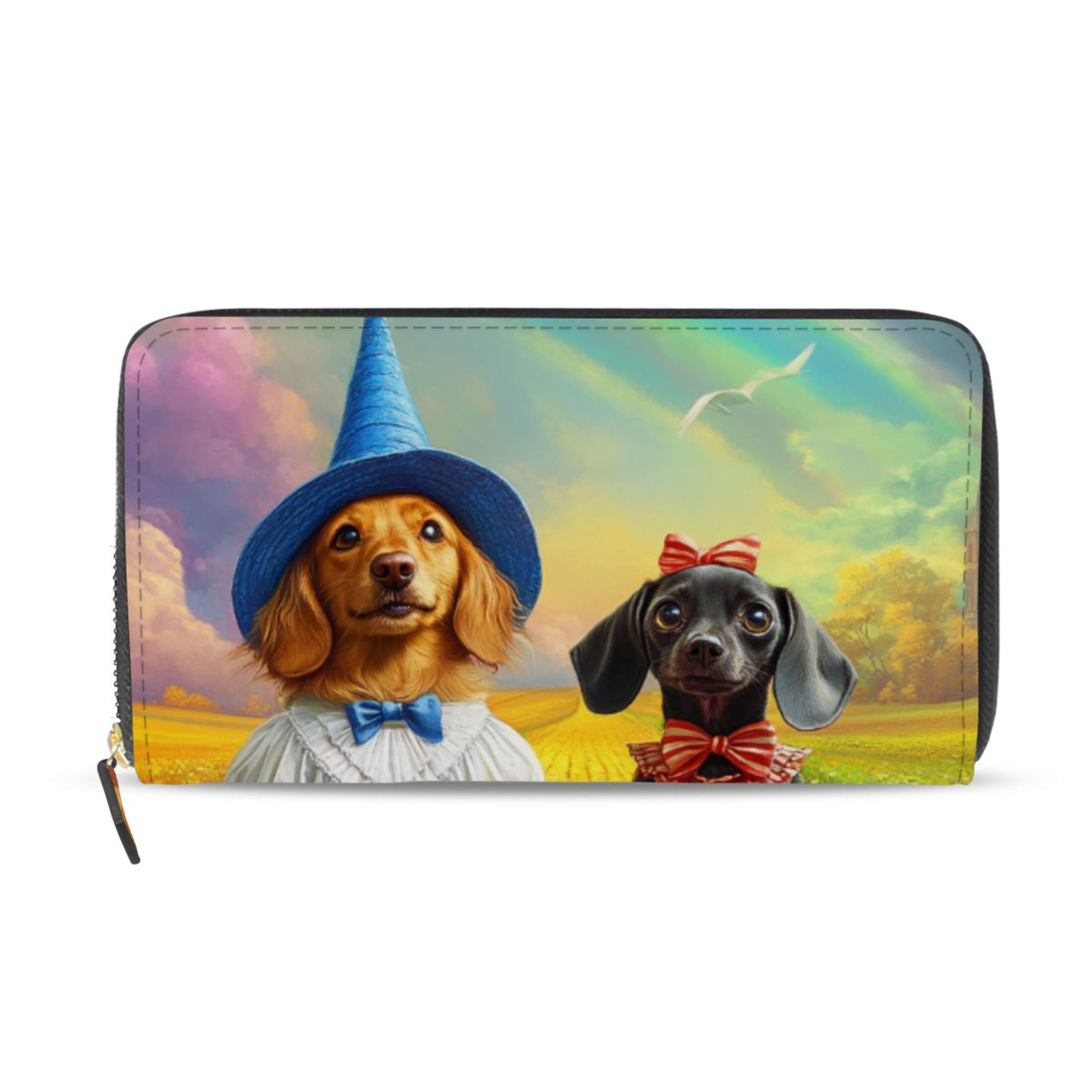 Cute Dogs with Lovely Dresses Women's Long Zipper Wallet Bifold Clutch ...