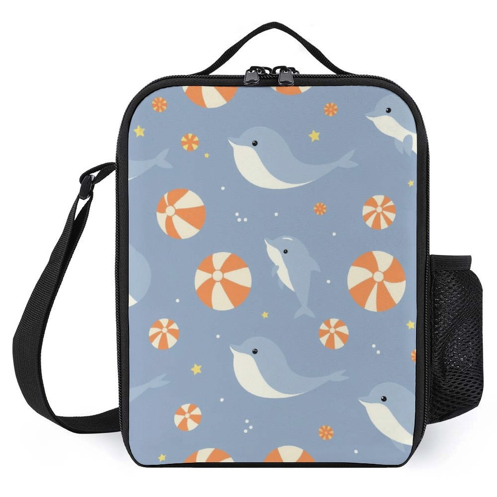 Cute Dolphin Beach Balls Lunch Bags Cooler Bag Reusable Lunch Container ...