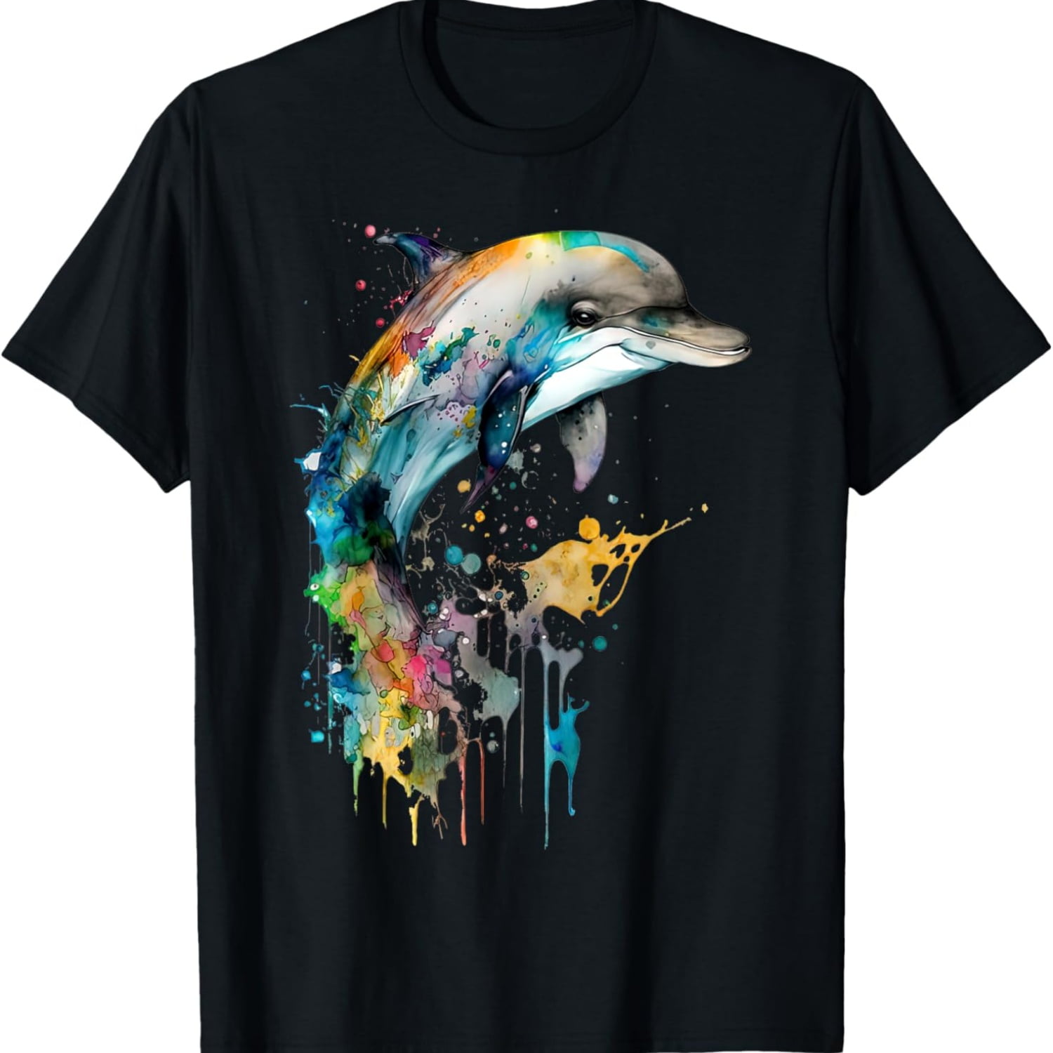 Cute Dolphin Design Colorful Pop Art Dolphin Lovers T-shirt - Walmart.com