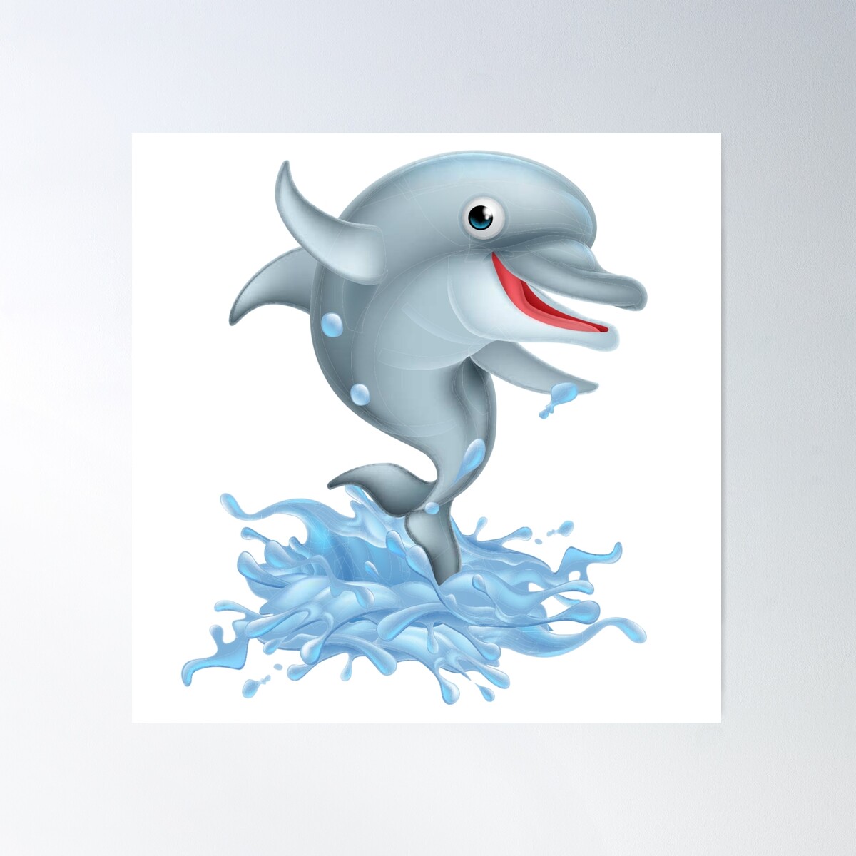 Cute Dolphin Poster Wall Art, Modern Wall Decor For Living Room Bedroom ...