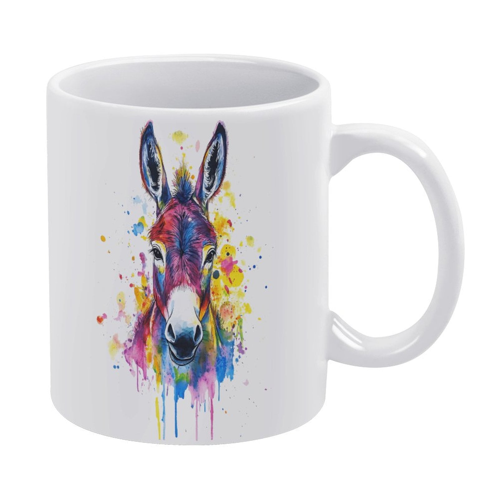 Cute Donkey 11oz Coffee Mug with Handles Ceramic Tea Cup For Water Tea ...