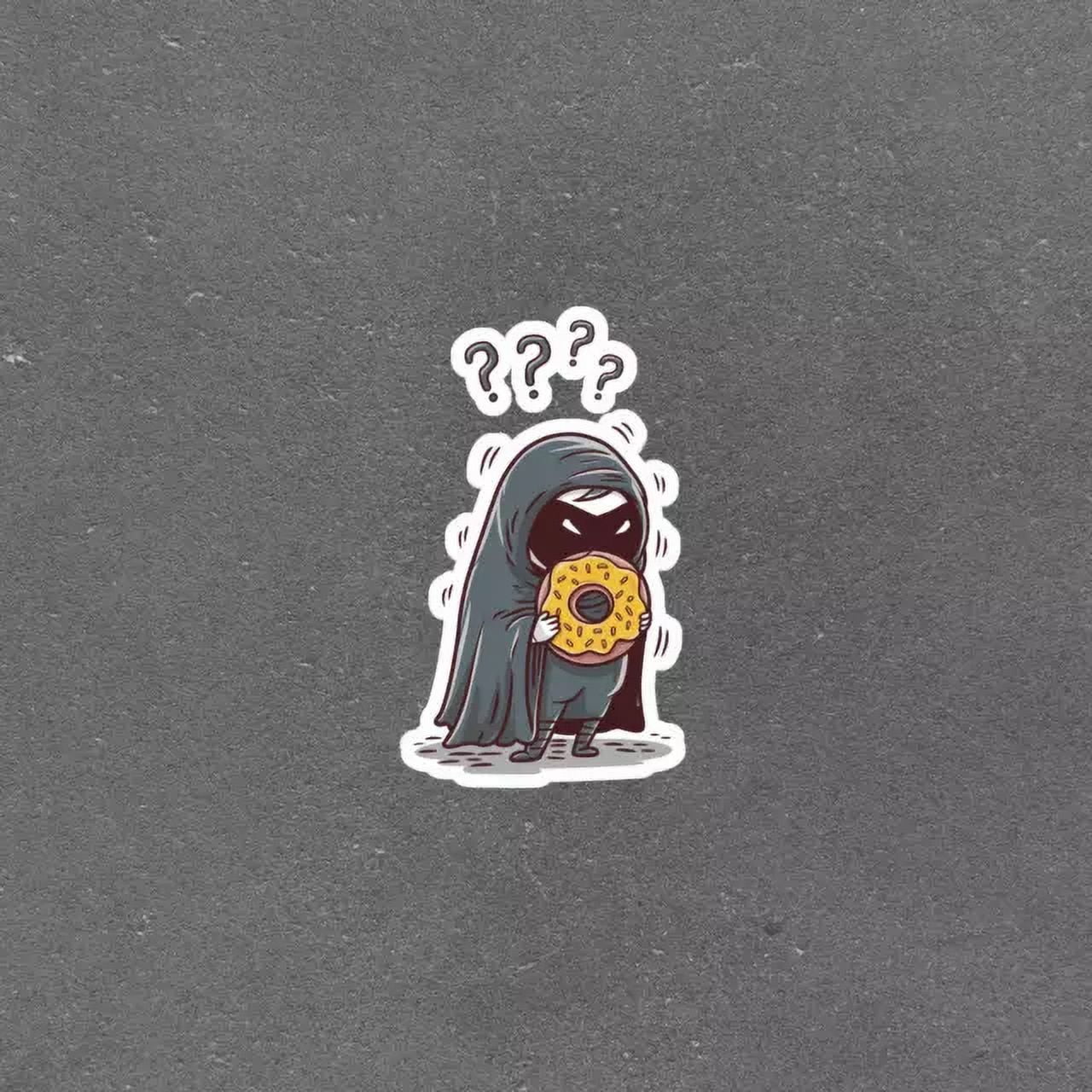 Cute Donut Wizard Sticker - Adorable Cartoon Character Decalphone Decal ...