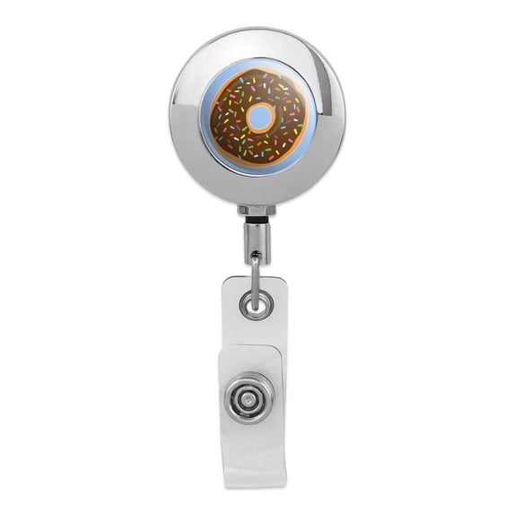 Cute Donut with Sprinkles Chocolate Icing Retractable Reel Premium ...