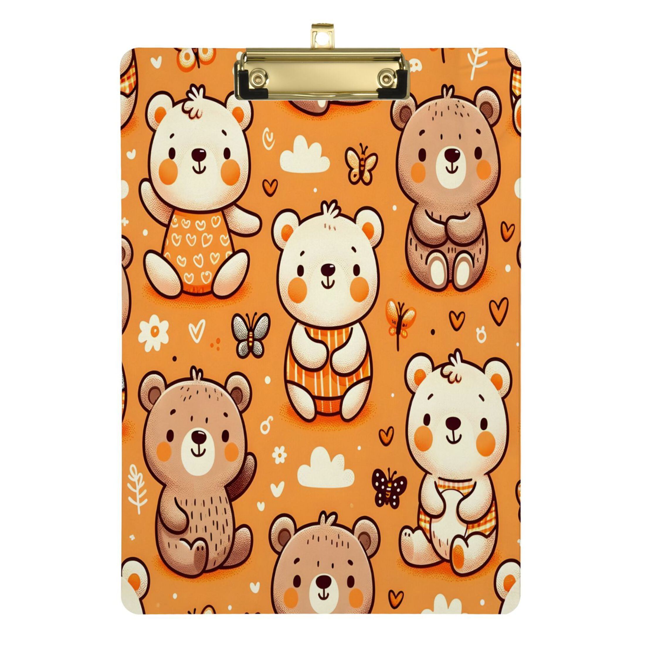Cute Doodle Bears Butterfly Acrylic Clipboards A4 Standard Letter Size ...