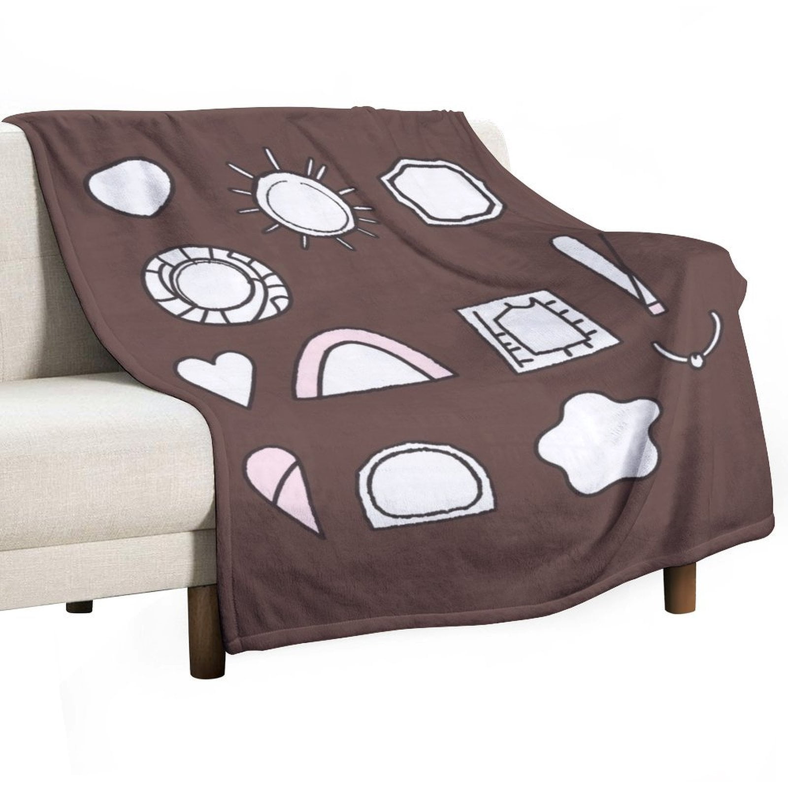 Cute Doodle Shapes Blanket Picnic Blankets Warm Blanket Soft And ...