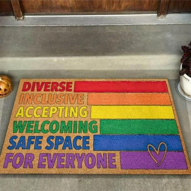 Cute Doormat Funny Diverse Inclusive Accepting Welcoming Safe Space For ...