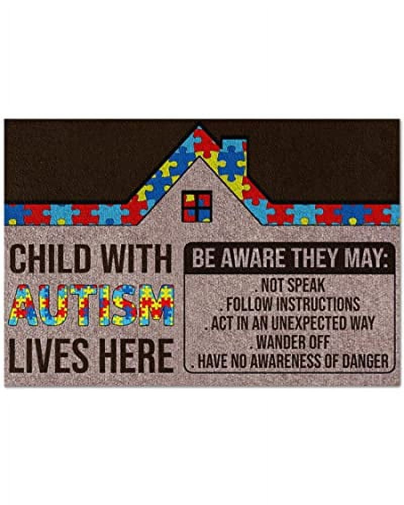 Cute Doormat for Kids Door Mat Autism Awareness Child with Autism Lives ...