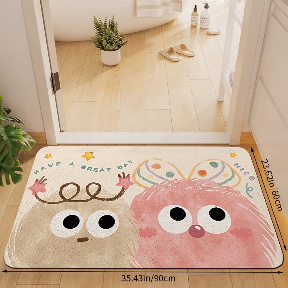 Cute Dopamine Pom-Pom Bathroom Rug, Soft & Comfortable Non-Slip Bath ...