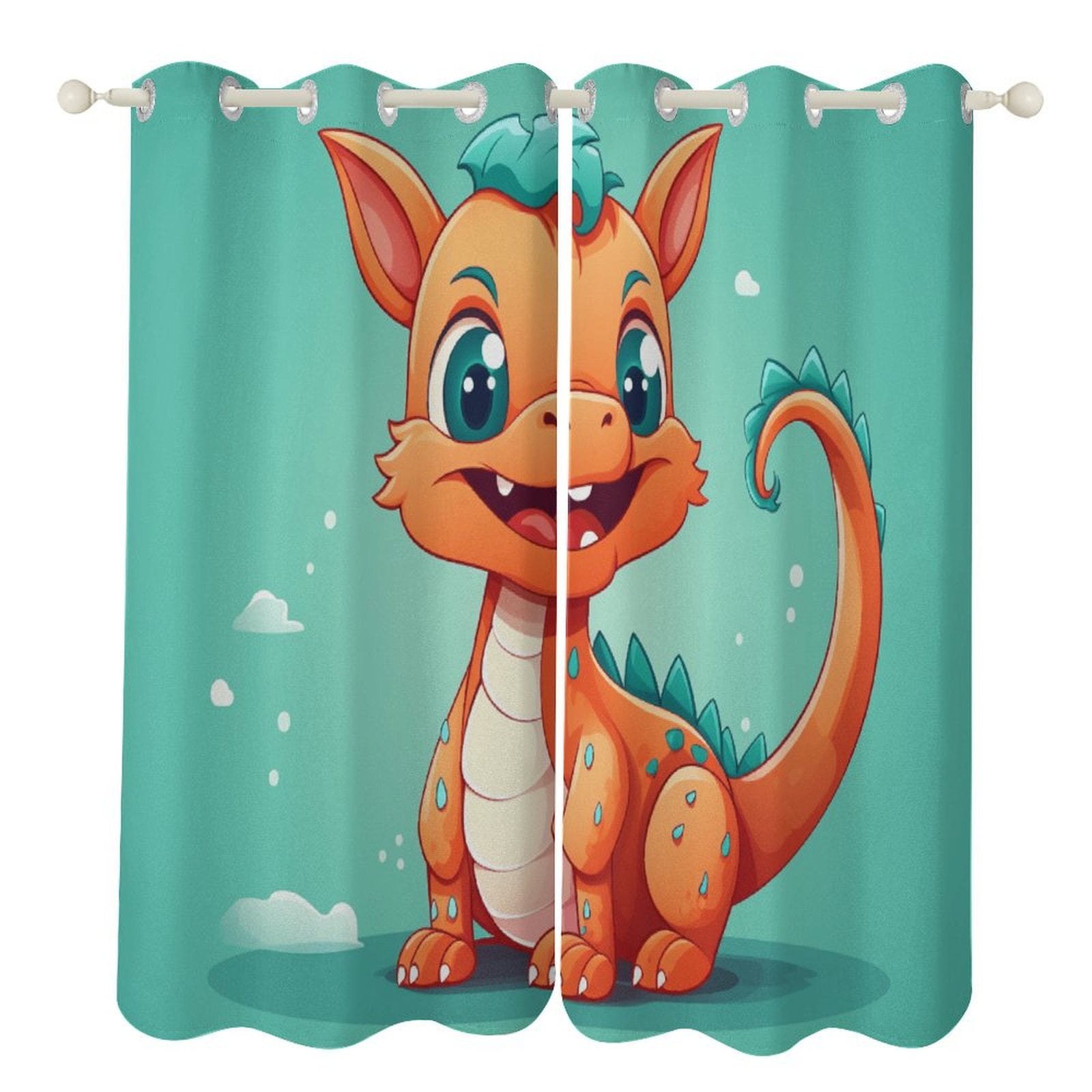 Cute Dragon Baby Modern Window for Living Room Curtains for Child ...