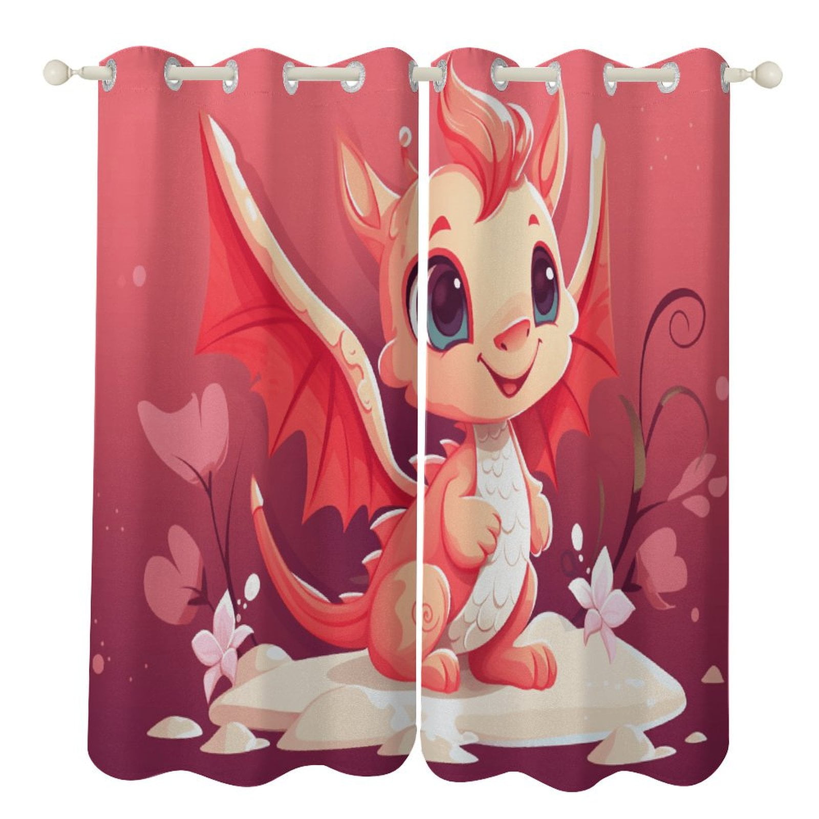 Cute Dragon Baby Modern Window for Living Room Curtains for Child ...