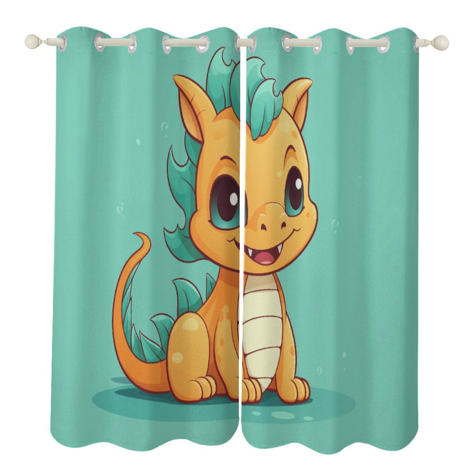 Cute Dragon Baby Modern Window for Living Room Curtains for Child ...
