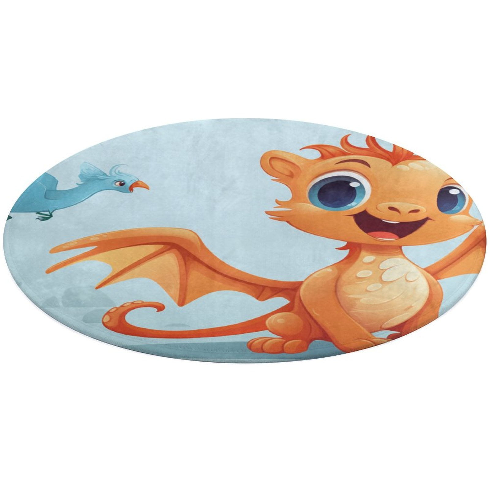 Cute Dragon Baby Washable Round Rug -Circle Area Rugs for Nursery ...