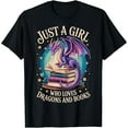 Cute Dragon Book Lover Art Front Print Fantasy Reading Girl Aesthetic ...
