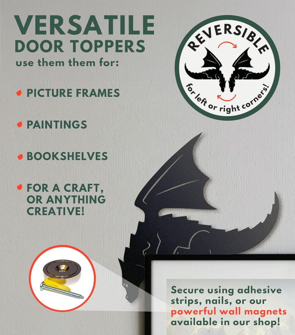 Cute Dragon Door Frame Topper Metal | Door Frame Corner Sign | Metal ...