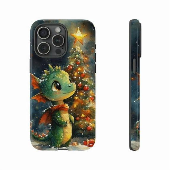 Cute Dragon Holiday Artwork Phone Case Christmas Fantasy Design with ...